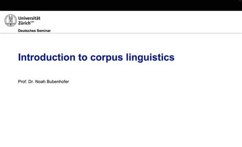 introduction into corpus linguistics