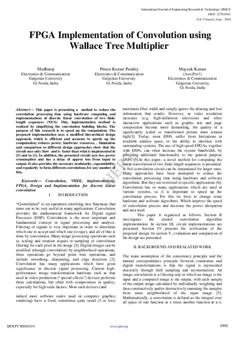 pdf ijert fpga implementation of convolution using wallace tree multiplier ijert journal