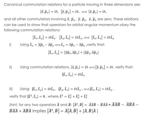 solved canonical commutation relations for a particle moving