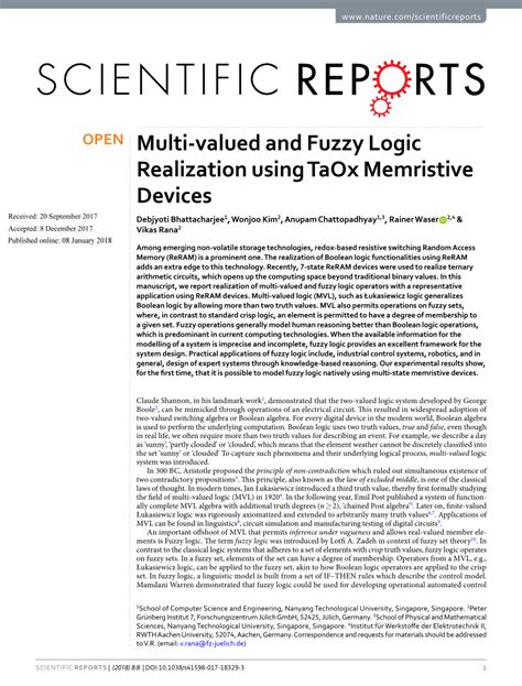 pdf multi valued and fuzzy logic realization using taox memristive devices