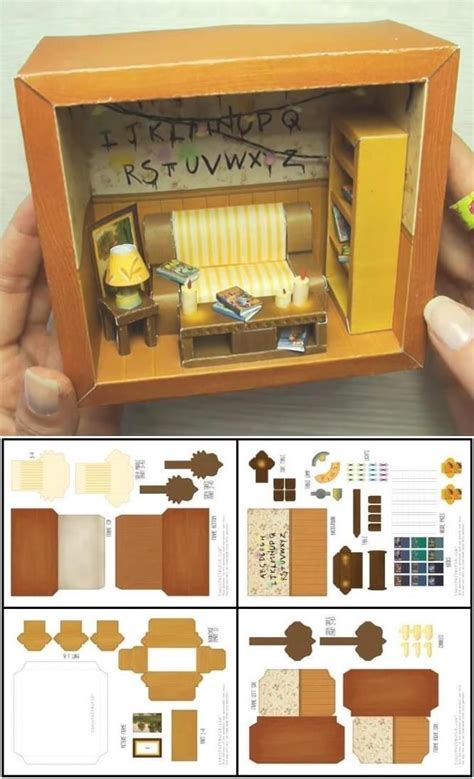 PAPERMAU Stranger Things Alphabet Wall Diorama Shadowbox Paper Model
