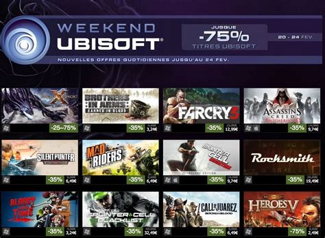 Steam promos sur les jeux Ubisoft jusqu à 75 ce week end