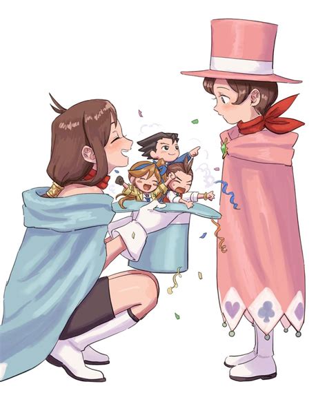 Phoenix Wright Apollo Justice Trucy Wright And Athena Cykes Ace Attorney And 2 More Drawn