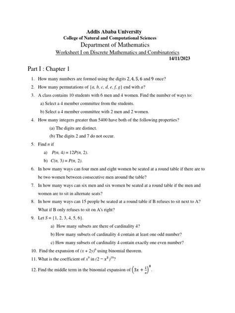 worksheet 1 aau is16 pdf recurrence relation arithmetic