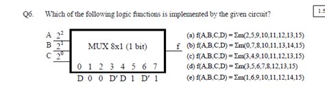 solved which of the following logic functions is implemented