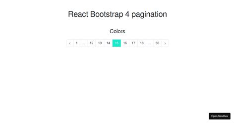React Bootstrap 4 Pagination Forked Codesandbox