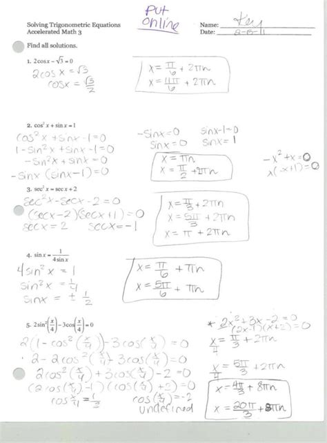 sum and difference trig identities worksheet