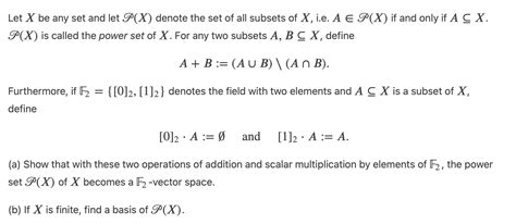 solved let x be any set and let p x denote the set of all
