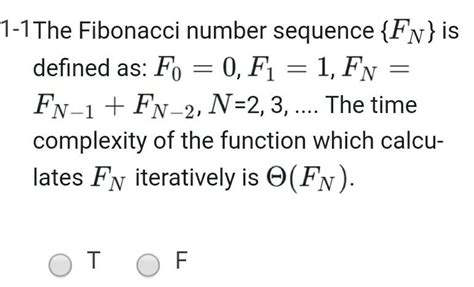 solved 1 1 the fibonacci number sequence {fn} is defined as