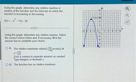 solved using the graph determine any relative maxima or