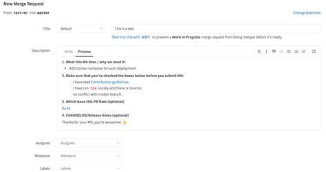 Merge Request GitLab Development Standards 0 1 Documentation