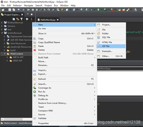 eclipse开发javaweb项目配置tomcat、运行jsp文件详细教程 eclipse如何运行jsp tomcat部署 add and remove csdn博客
