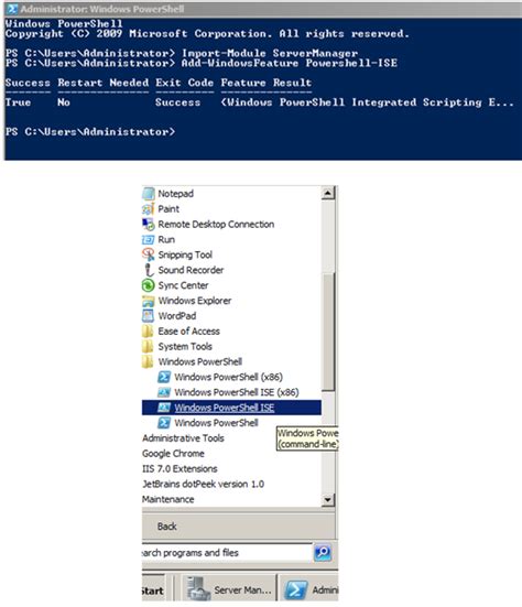 sharepoint enable powershell ise for windows server 2008 r2