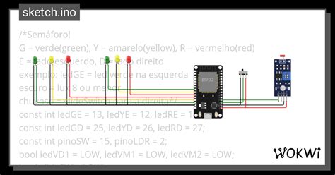 projeto semáforo trabalho wokwi esp32 stm32 arduino simulator