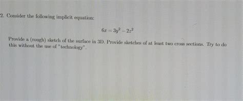 solved 2 consider the following implicit equation