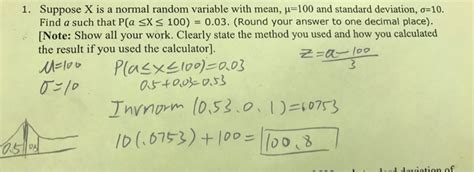 solved suppose x is a normal random variable with mean