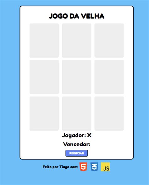 Github Tiagops Jogo Da Velha Html Cria O De Um Jogo No Site