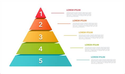 Pyramid Infographic Template With 5 Steps Vector Illustration
