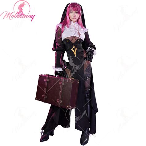 Mobbunny X Chowbie Vampire Hunter Sexy Lingerie Set Nun Costume High Slit Dress Set With