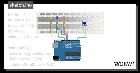 LED Blinking Pushbutton Wokwi ESP32 STM32 Arduino Simulator