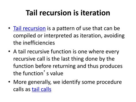 ppt tail recursion powerpoint presentation free download id 5137499