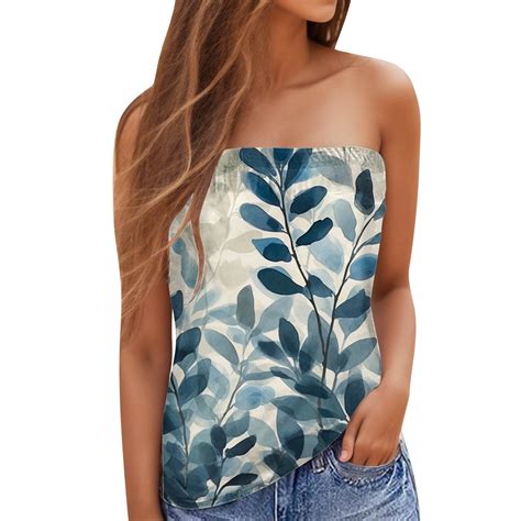 Yuhaotin Corset Tops For Women Going Out Ladies Sexy Backless Tube Top Top Natural Flower And