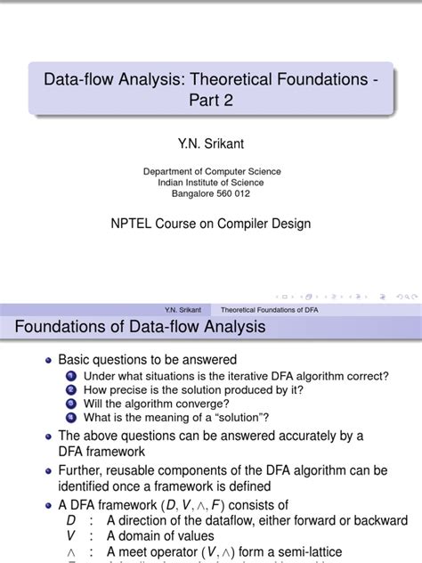 data flow analysis theoretical foundations y n srikant pdf monotonic function algorithms