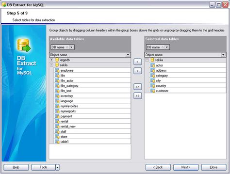 db extract for mysql sqlmanager