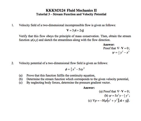 solved velocity field of a two dimensional incompressible
