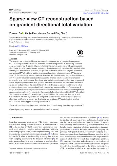 sparse view ct reconstruction based on gradient directional total variation request pdf