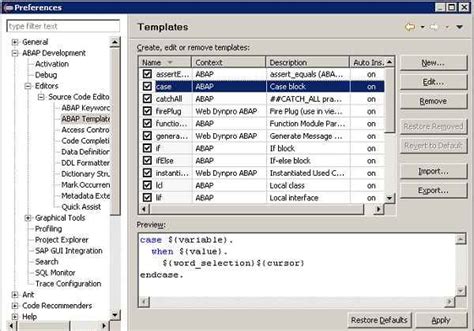 Create Static Code Templates In ABAP On Eclipse Amarmn