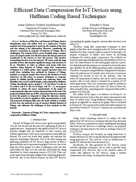 efficient data compression for iot devices using huffman coding based techniques pdf