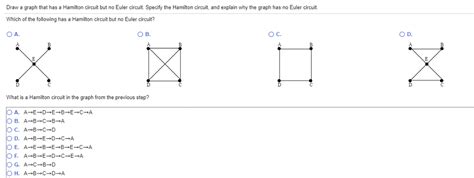 solved draw a graph that has a hamilton circuit but no euler