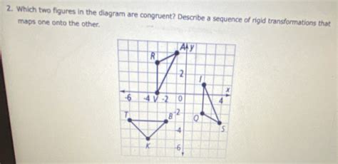 solved 2 which two figures in the diagram are congruent describe a sequence of rigid