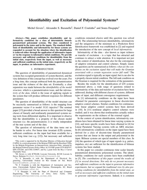 pdf identifiability and excitation of polynomial systems