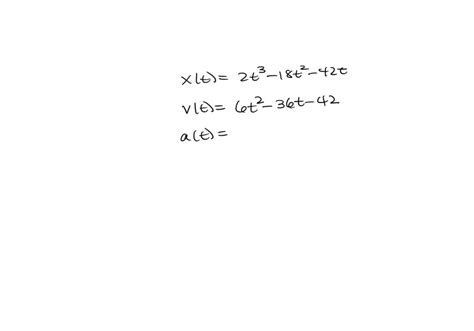 solved a particle moves along the x axis so that at time t â‰¥ 0 its position is given by x t