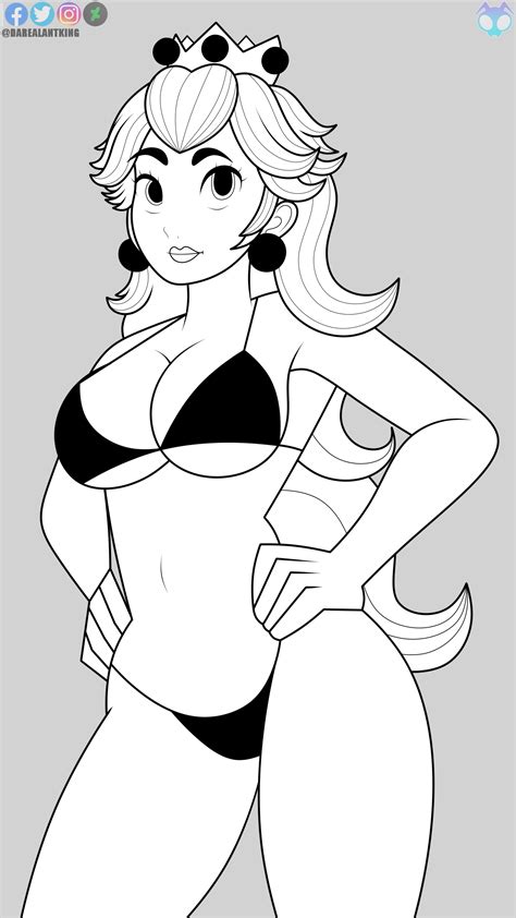 Princess Peach Bikini Version Fan Art By Darealantking On Deviantart