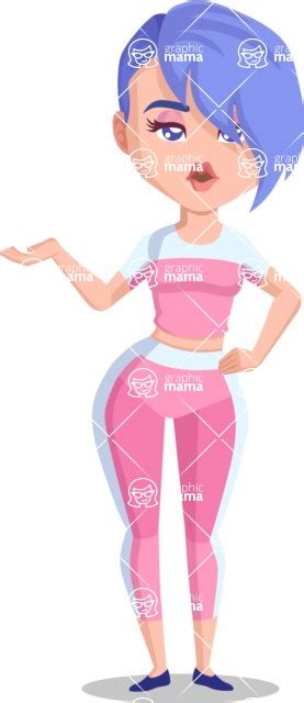 Flat Fitness Girl Cartoon Vector Character Duckface Graphicmama