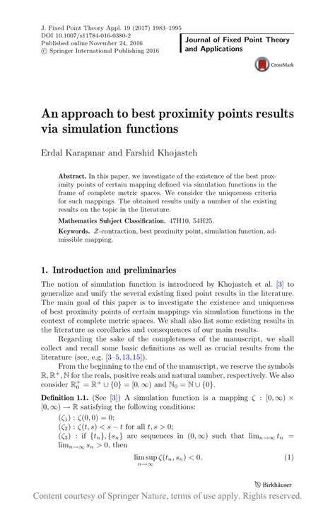 an approach to best proximity points results via simulation functions request pdf