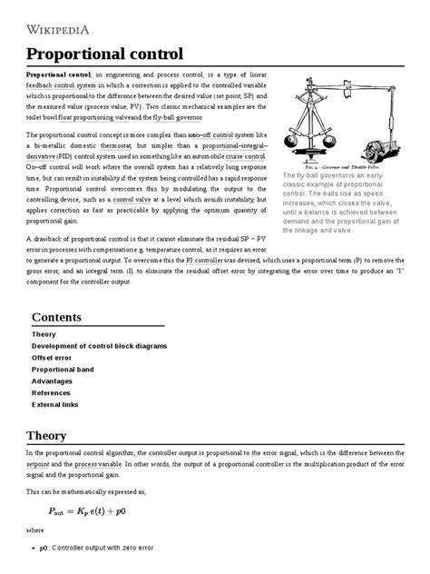proportional control pdf control theory control system