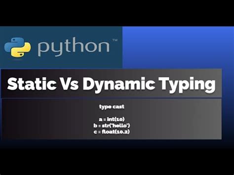 Static Vs Dynamic Typing Type Cast YouTube
