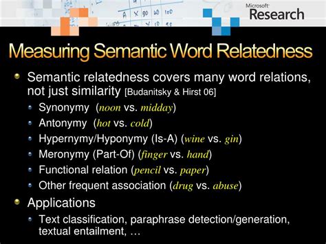 ppt measuring word relatedness using heterogeneous vector space models powerpoint presentation