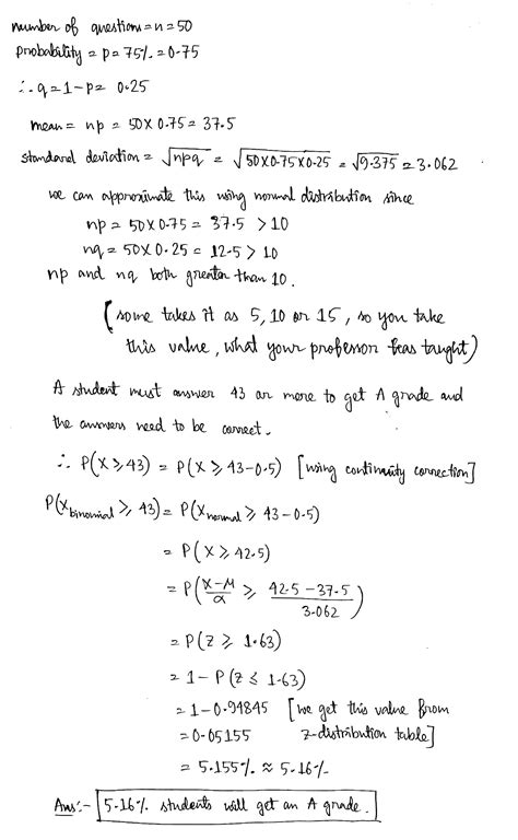 solved consider a multiple choice examination with 50 questions each question has four