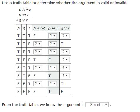 [solved] use a truth table to determine whether the argument is valid or course hero