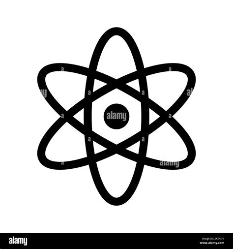 Atom Icon In Flat Design Black Symbol Of Molecule Or Atom Vector