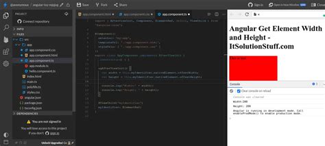 how to get element height and width in angular