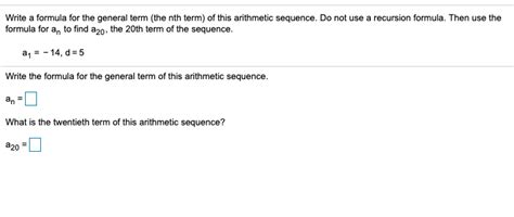 solved write a formula for the general term the nth term