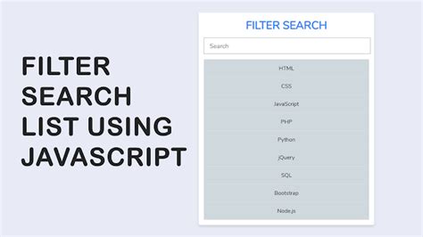 search filter list using javascript doctorcode