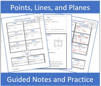 Points Lines And Planes Introduction To Geometry Guided Notes And