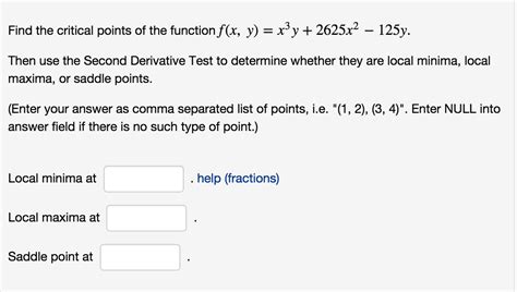 solved find the critical points of the function f x y